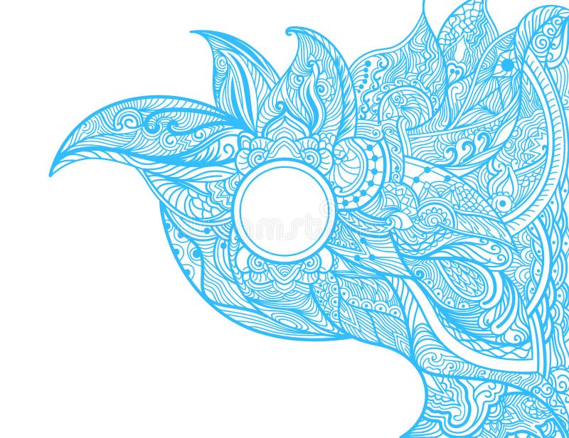 Abstract Blue Doodles Scene Stock Vector - Illustration of frame ...