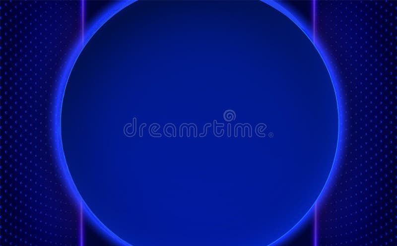 Abstract Blue Dot Lines Shapes Vector Background with Round Banner ...