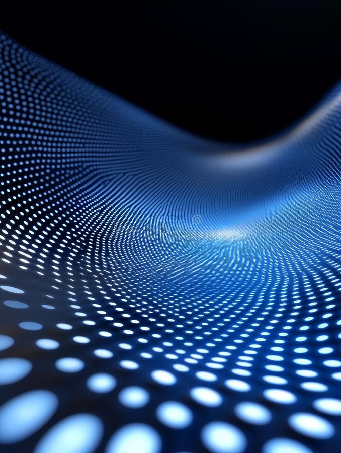 Abstract Blue Dot Pattern Creating an Abstract Vortex Symbolizing ...