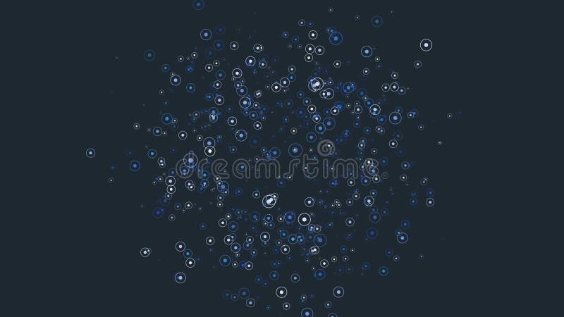 Floating Blue Dots Airy Circular Pattern on Dark Background Stock Video ...