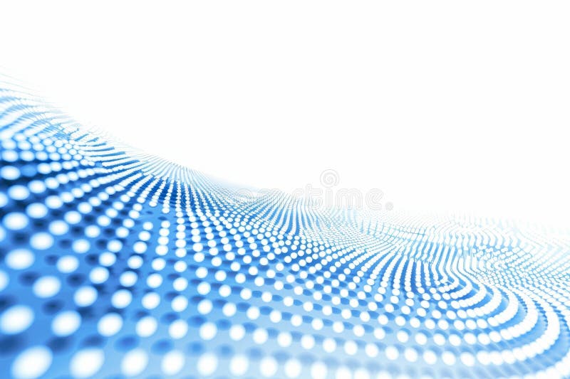 Abstract Blue Dot Pattern Spiraling into White Center Light Reflection ...