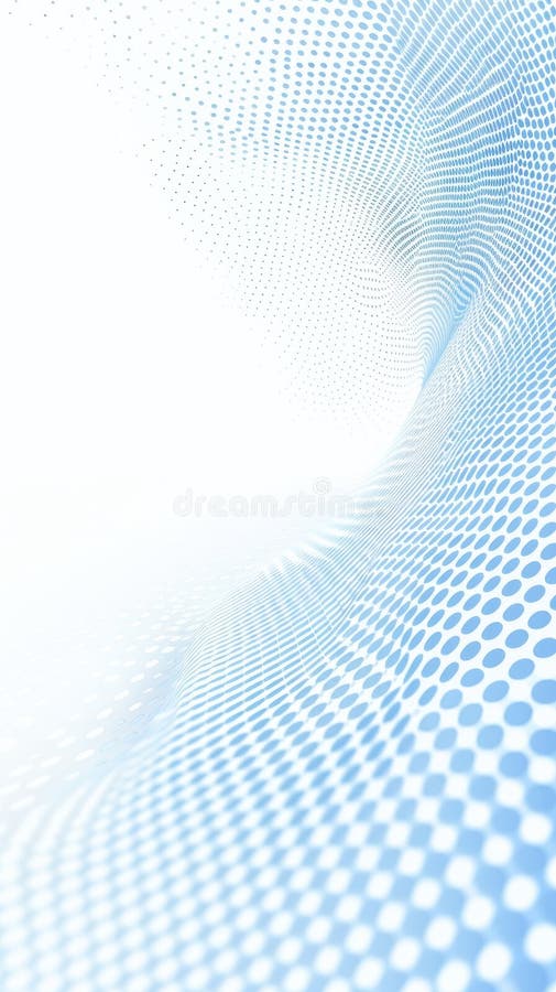 Abstract Blue Dot Pattern Spiraling into White Center Light Reflection ...
