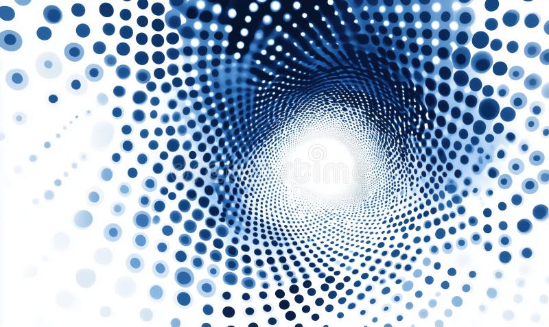 Abstract Blue Dot Vortex Pattern, Swirling Dots Creating Depth Effect ...