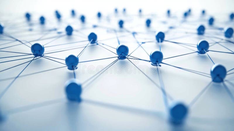 Abstract Blue Dots and Lines Forming a Connected Network Concept Stock ...