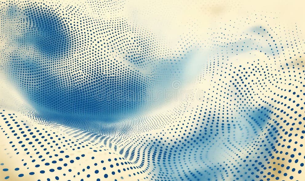 Abstract Blue Dotted Pattern Creating a Wave-like Texture on a Light ...