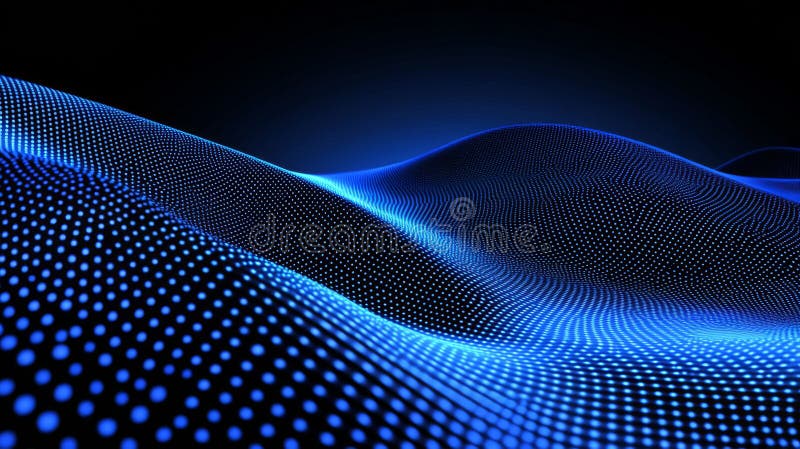 Abstract Blue Dotted Wave Background Stock Illustration - Illustration ...