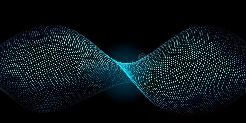 Abstract Blue Dotted Waveform Digital Flow Particle Motion Technology ...