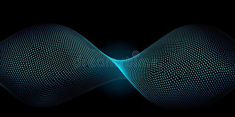 Abstract Blue Dotted Waveform Digital Flow Particle Motion Technology ...