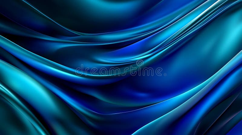 Abstract Blue Draped Fabric Smooth Waves Design Stock Illustration ...