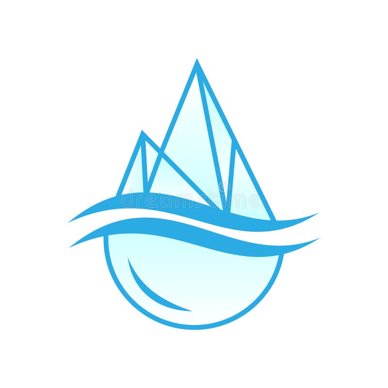 Abstract Blue Drop Ice Geometric Logo Flat Style Stock Vector ...