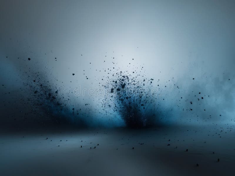 Abstract Blue Dust Explosion, Powder Splatter on a Surface, Dramatic ...