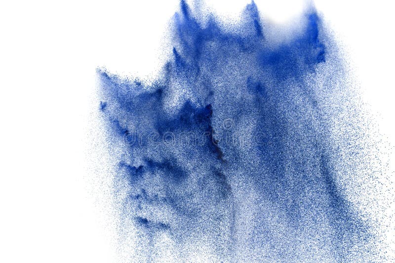 Abstract Blue Dust Explosion on White Background. Stock Image - Image ...