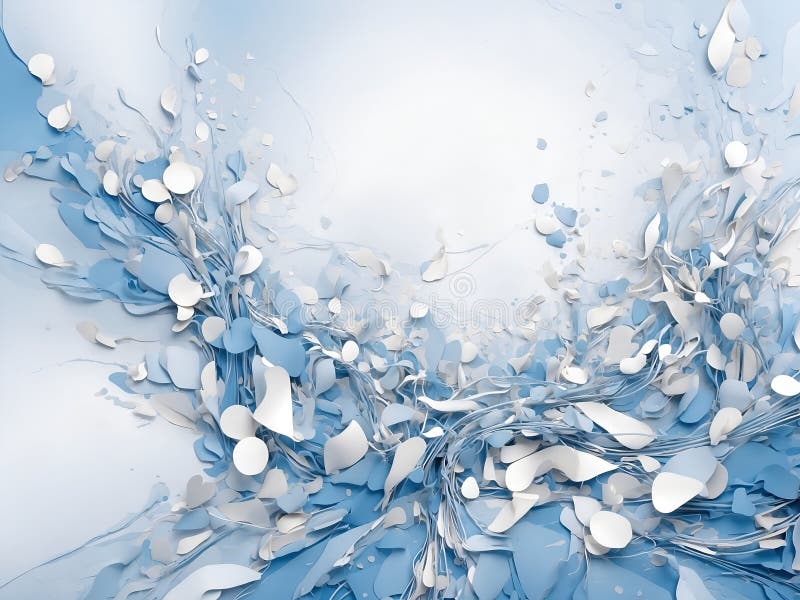 Abstract Blue Dynamic Flow - Artistic Floral Concept Stock Illustration ...
