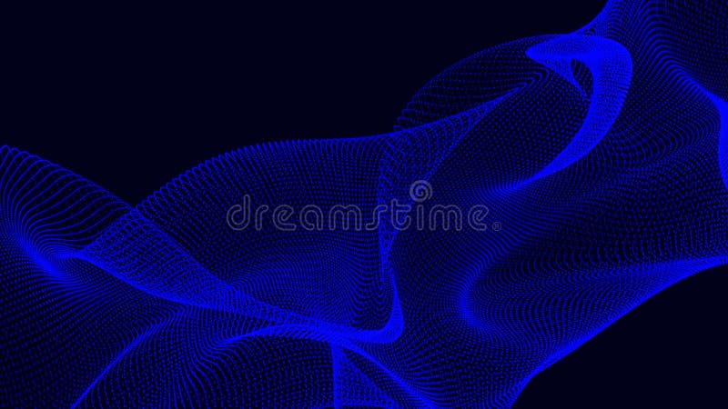 Abstract Blue Dynamic Wavy Line Dotted Texture. Modern Futuristic ...