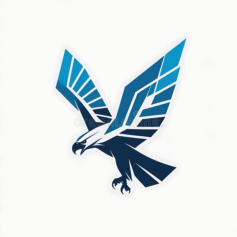 Abstract Blue Eagle Design Soaring in Flight Stock Illustration ...