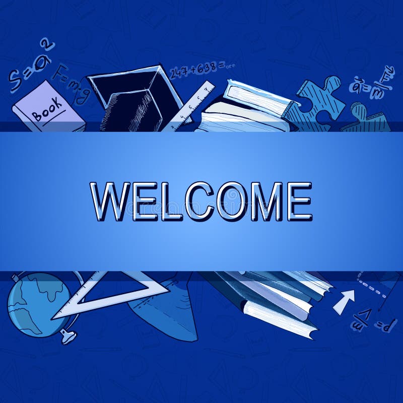 Abstract Blue Education Background Stock Illustration - Illustration of ...