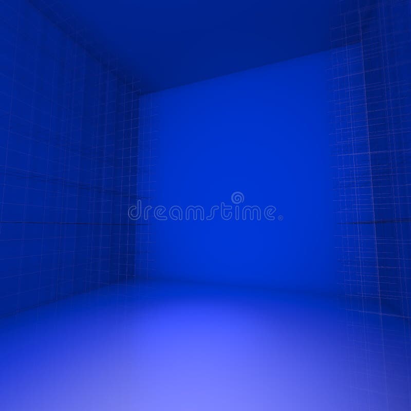 Abstract blue empty room stock illustration. Illustration of modern ...