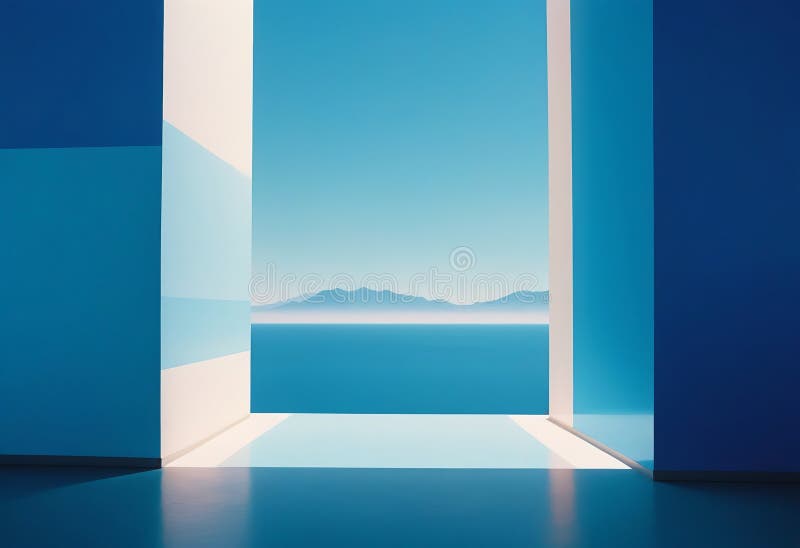 Abstract Blue Empty Space Technology Background Stock Illustration ...