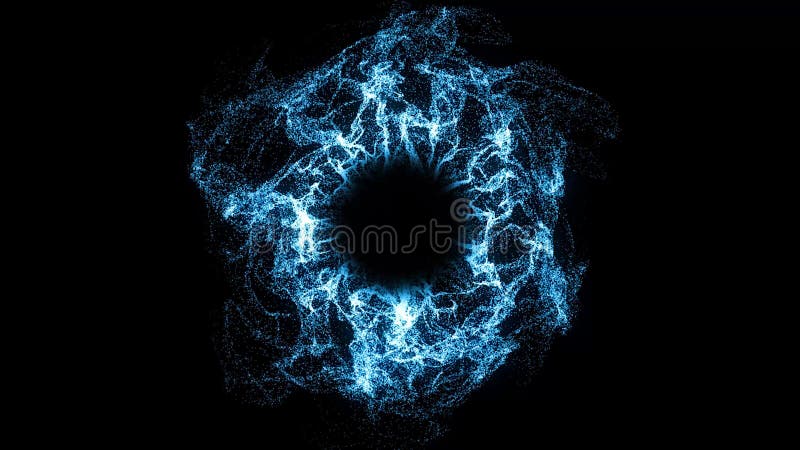 Abstract Blue Energy Effect on a Black Background. Stock Footage ...