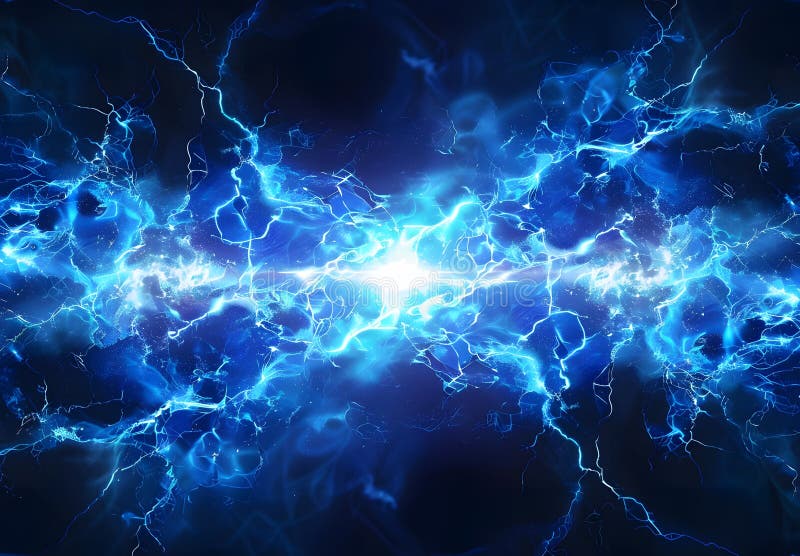 Abstract Blue Energy Explosion with Glowing Effect Stock Illustration ...