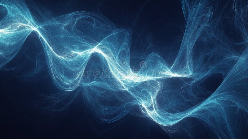 Abstract Blue Energy Flowing Waves Background Stock Illustration ...