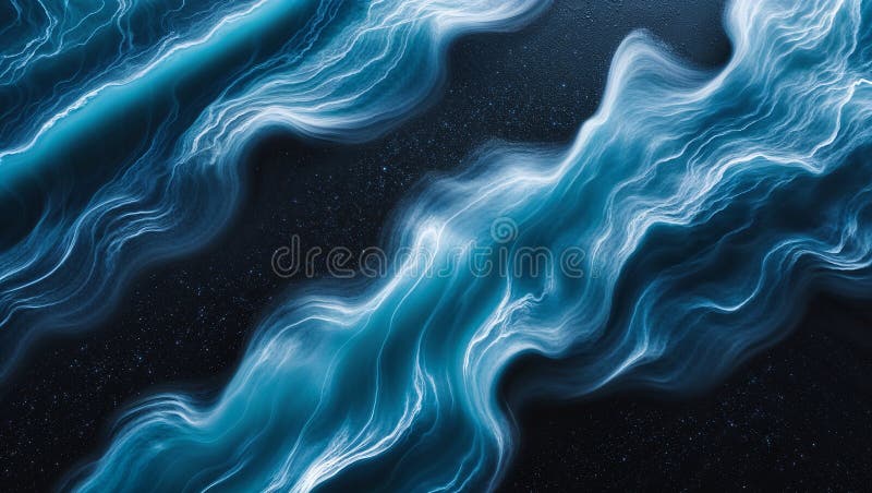 Abstract Blue Energy Flows through Dark Interstellar Space Stock ...