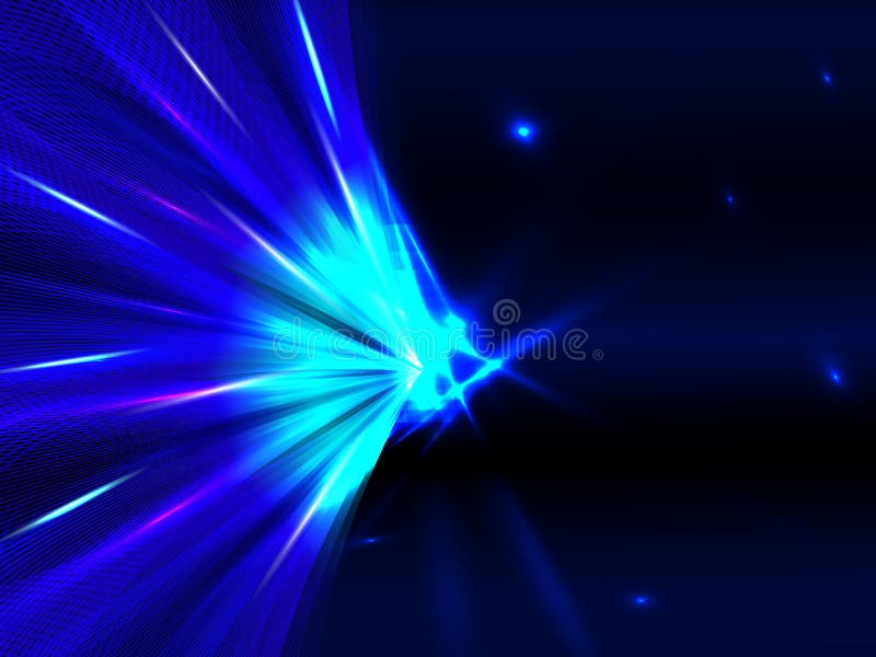 Abstract Blue Energy Lines on a Black Background Stock Vector ...