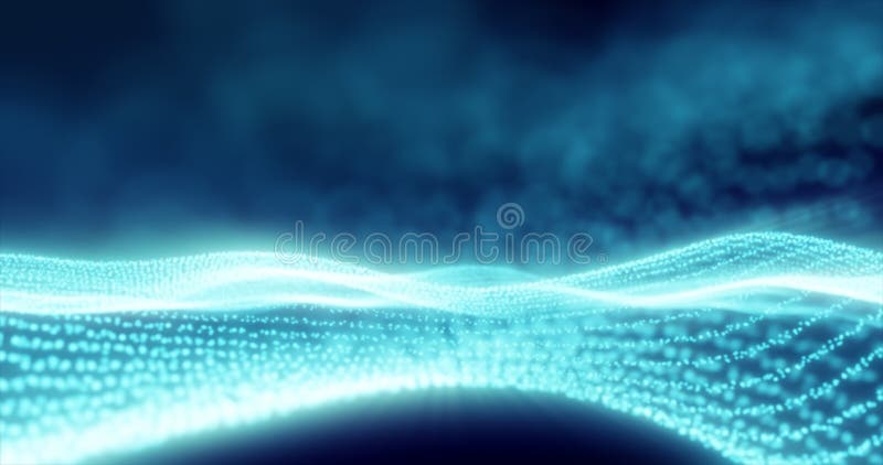 Abstract Blue Energy Magic Waves from Glowing Particles and Lines ...