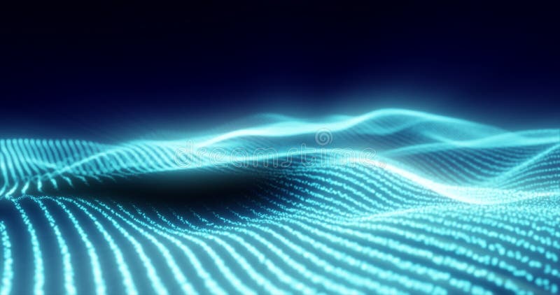 Abstract Blue Energy Magic Waves from Glowing Particles and Lines ...