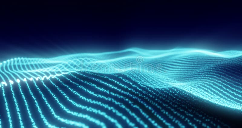 Abstract Blue Energy Magic Waves from Glowing Particles and Lines ...