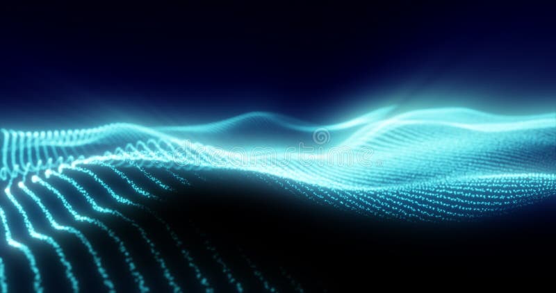 Abstract Blue Energy Magic Waves from Glowing Particles and Lines ...