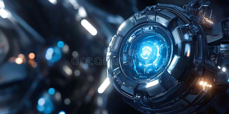 Abstract Blue Energy Orb Futuristic Technology Background Stock ...