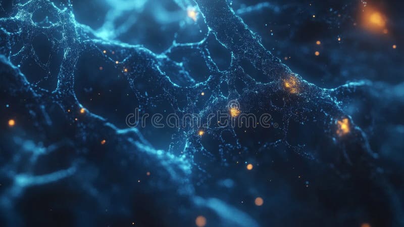 Abstract Blue Energy Particle Flow Field Stock Illustration ...