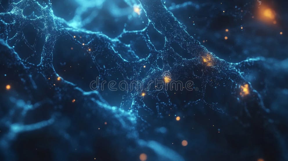 Abstract Blue Energy Particle Flow Field Stock Illustration ...