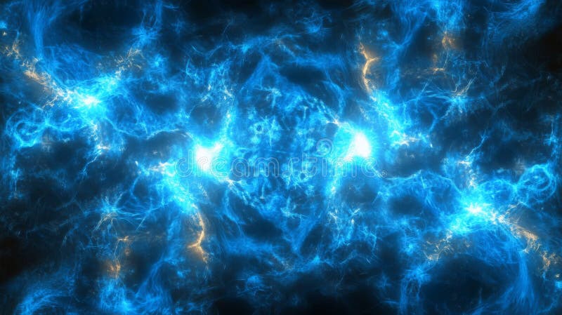 Abstract Blue Energy Plasma Light Fractal Art Stock Illustration ...