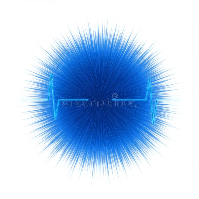 Abstract Blue Energy Pulse Burst Background Stock Illustration ...
