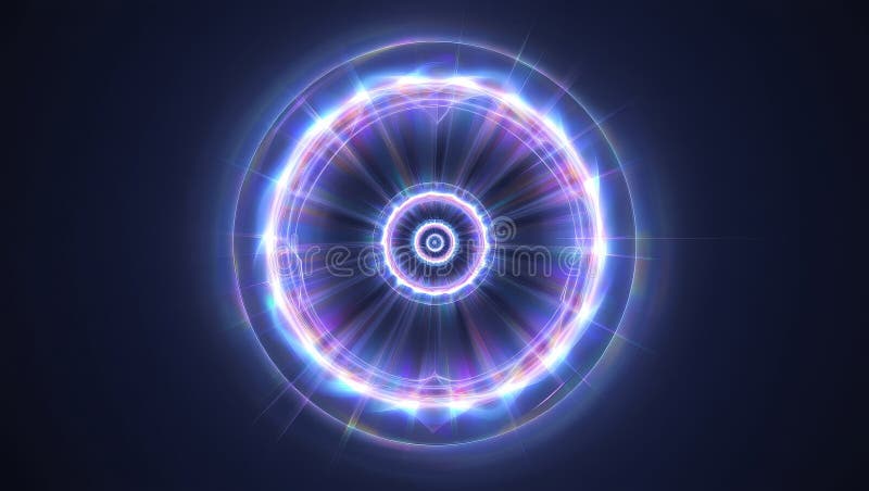 Abstract Blue Energy Ring with Radiant Light Effects Stock Photo ...