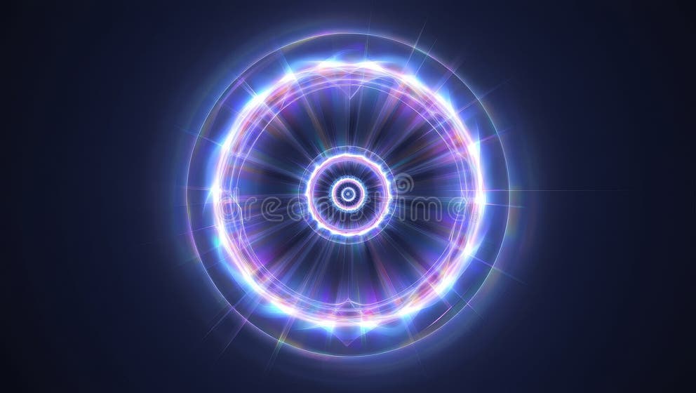 Abstract Blue Energy Ring with Radiant Light Effects Stock Photo ...
