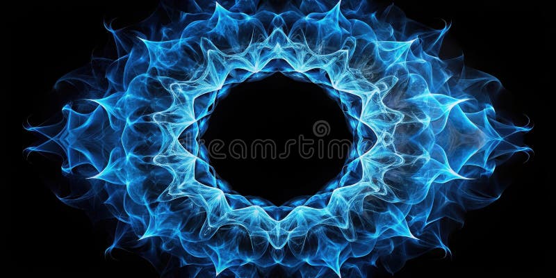 Abstract Blue Energy Swirl Frame with Circular Design Element ...