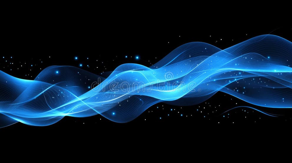 Abstract Blue Energy Wave Background Stock Illustration - Illustration ...