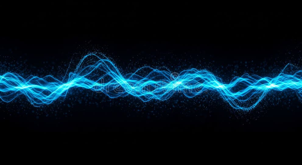 Abstract Blue Energy Wave Background Stock Illustration - Illustration ...