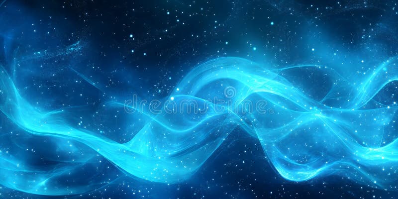 Abstract Blue Energy Wave Background Celestial Cosmic Glowing Nebula ...