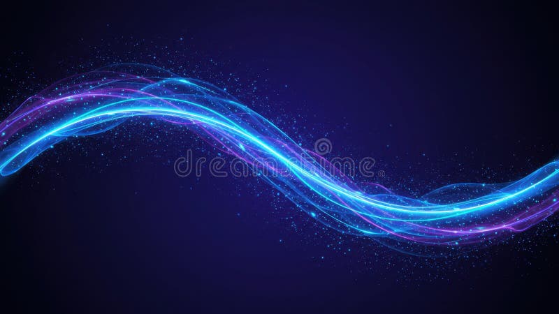 Abstract Blue Energy Wave stock illustration. Illustration of particles ...