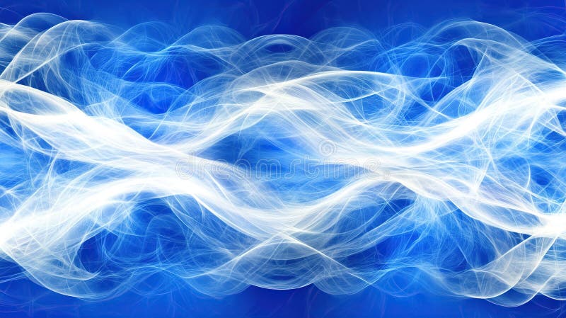Abstract Blue Energy Waves Flowing, Digital Art Background Stock Image ...