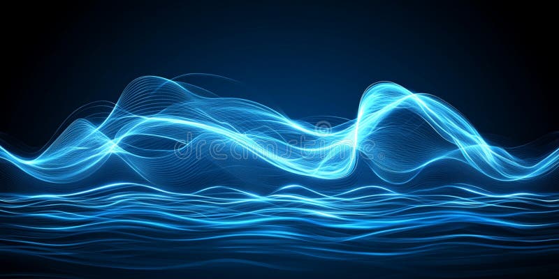 Abstract Blue Energy Waves Flowing Dynamic Design Background Art Sky ...