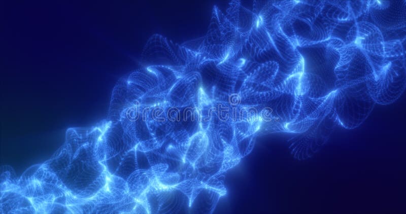Abstract Blue Energy Waves from Futuristic Hi-tech Mesh Particles ...