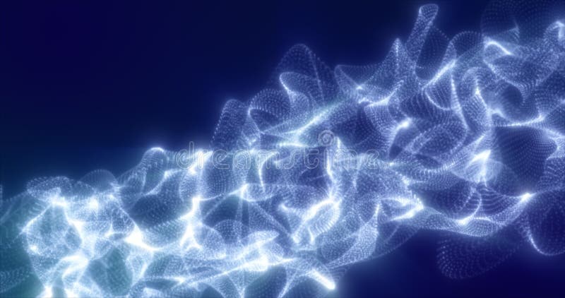 Abstract Blue Energy Waves from Futuristic Hi-tech Mesh Particles ...