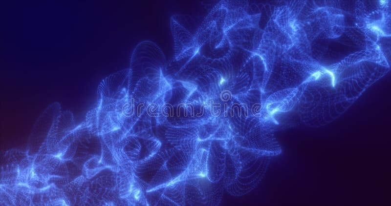 Abstract Blue Energy Waves from Futuristic Hi-tech Mesh Particles ...