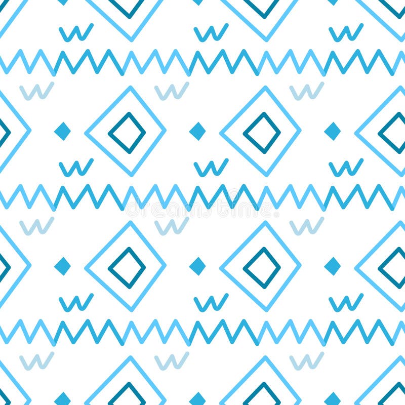 Abstract Blue Ethnic Pattern on a Transparent Background Stock Vector ...