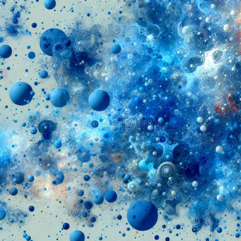 Abstract Blue Explosive Bubbles Fractals Stock Illustration ...